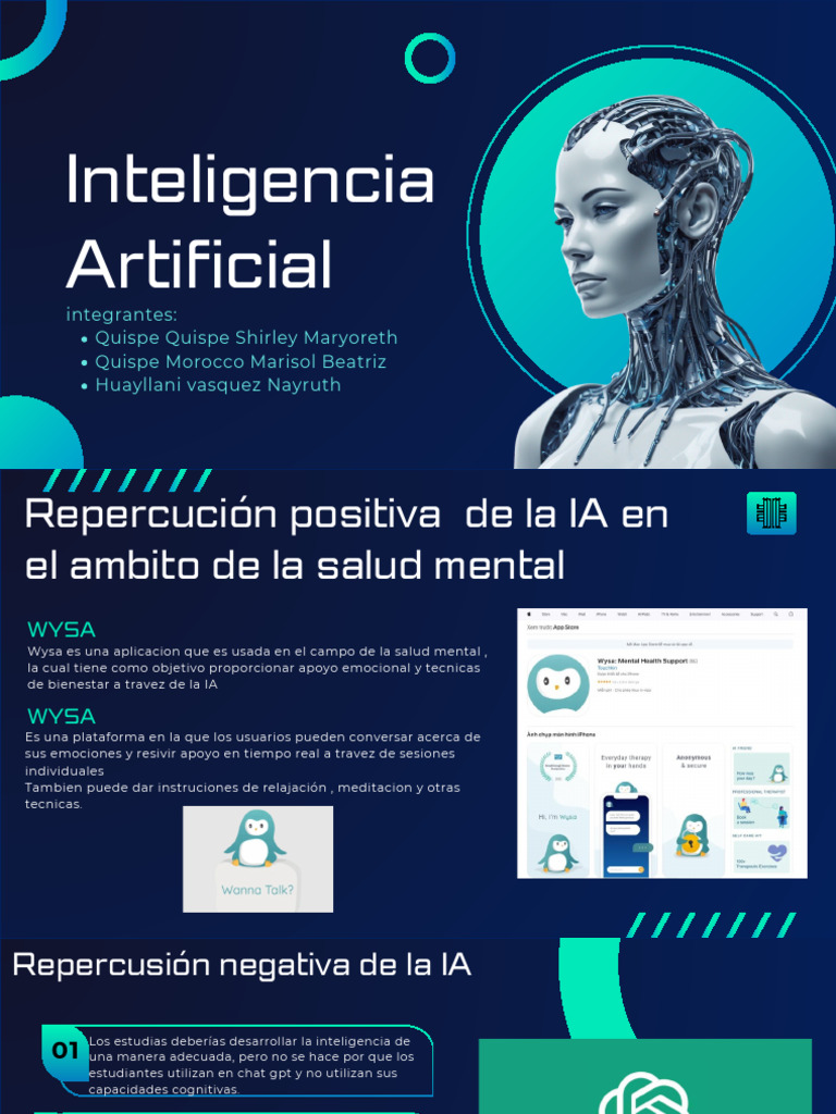 Presentación Proyecto de Inteligencia Artificial Profesional Tecnológico Azul Oscuro y ...