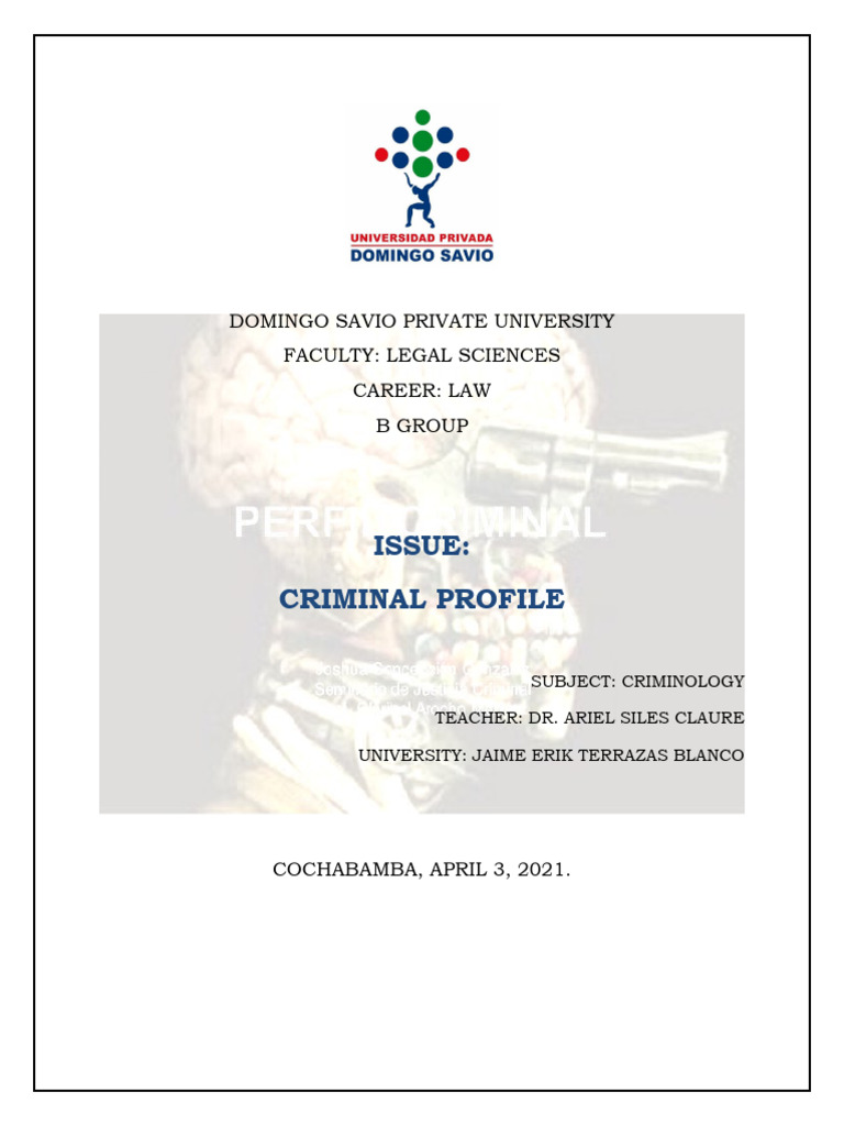 Criminal Profiles | PDF | Offender Profiling | Crimes