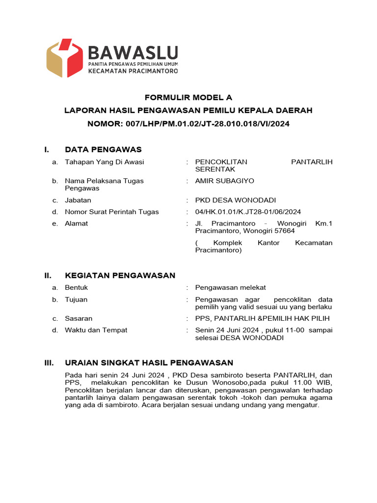 007 24 Juni 2024 Wonodadi | PDF