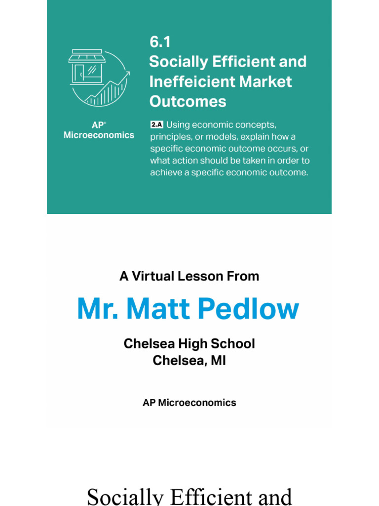 Socially Efficient and Inefficient Market Outcomes | PDF | Politics
