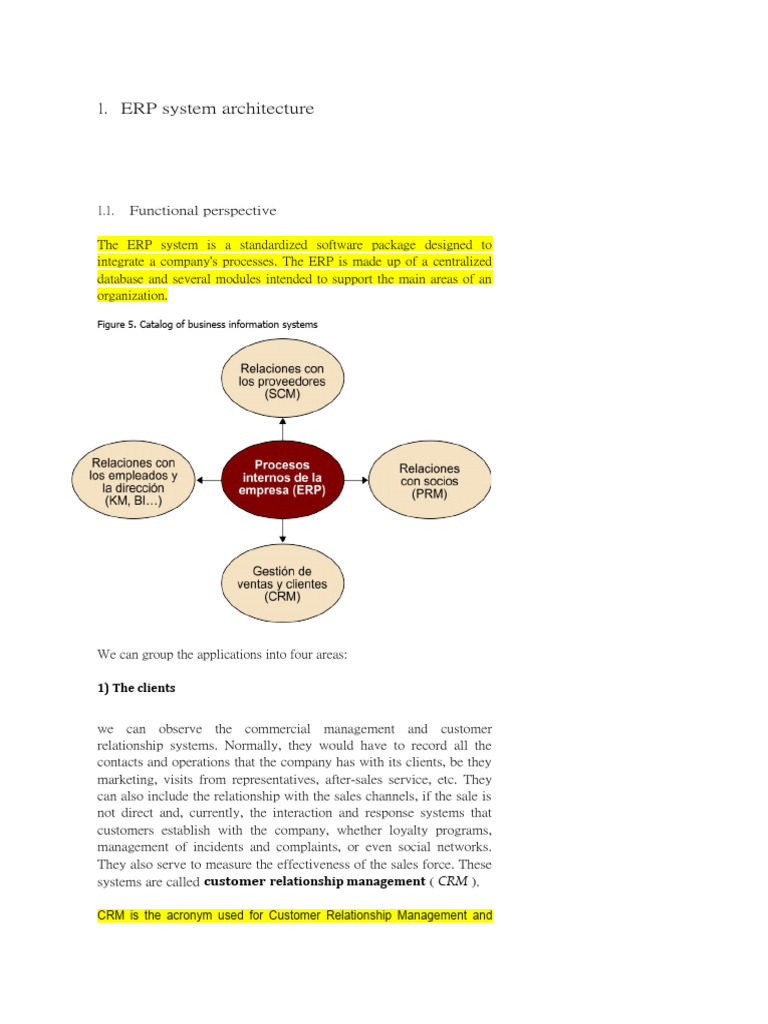 ERP System Architecture | PDF | Enterprise Resource Planning | Customer ...