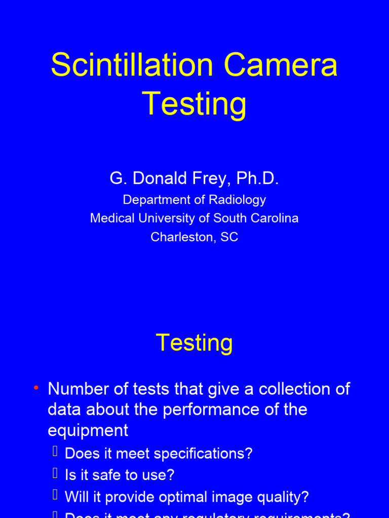 Scintillation Camera Testing | PDF | Radiation | Medical Physics
