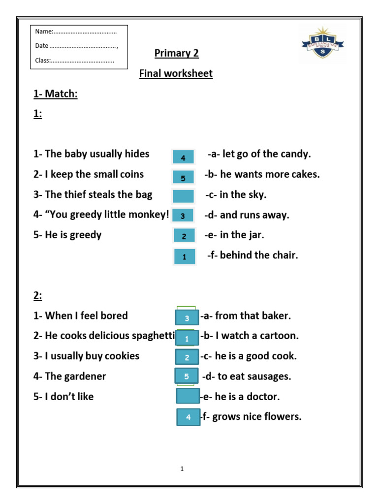 Primary 2 Final Revi Model Answer | PDF