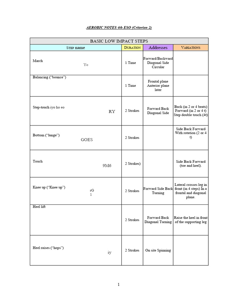 Aerobics Guide for 4th ESO Students | PDF | Physical Fitness | Physical ...