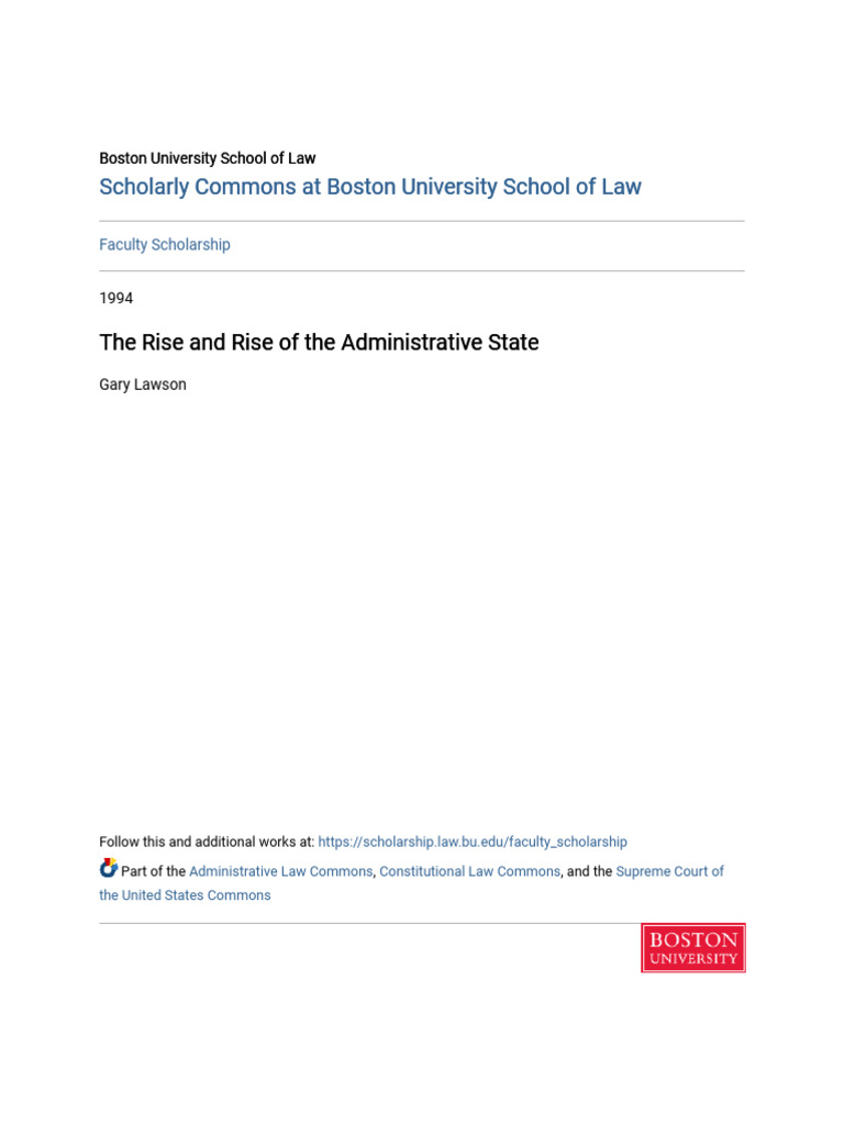 The Rise and Rise of The Administrative State | PDF | Necessary And ...