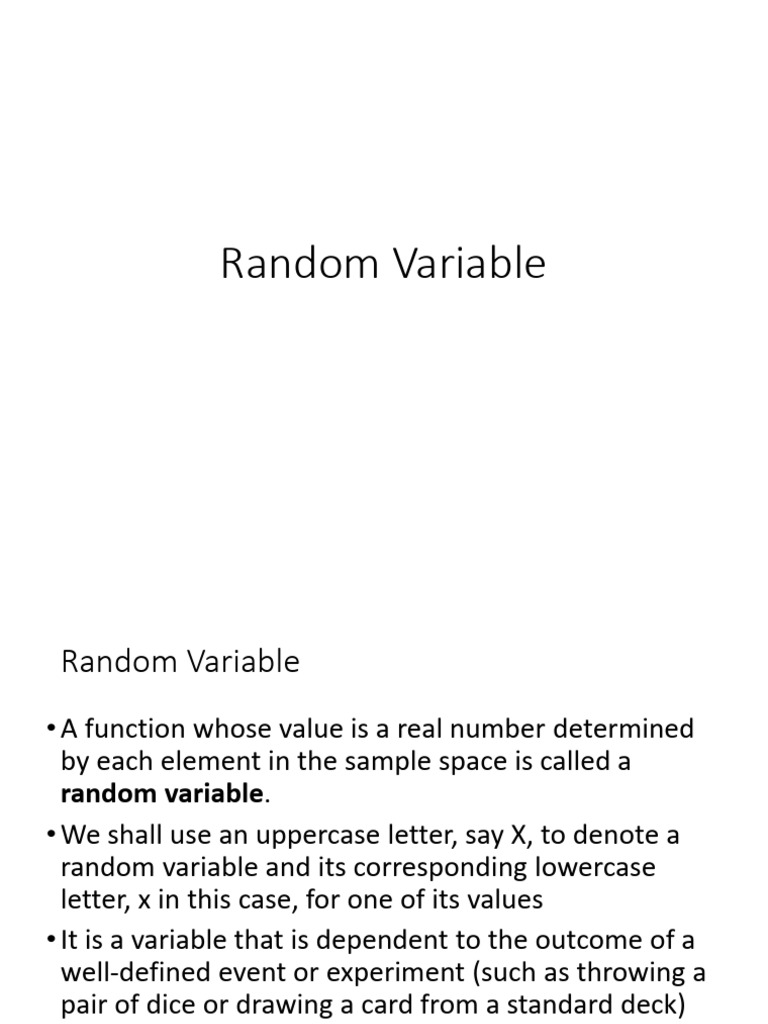 Random Variable Expectation and Variance | PDF | Probability Distribution | Random Variable