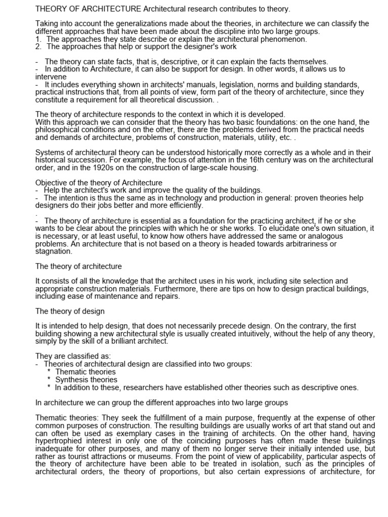 Architectural Design Theory | PDF | Theory | Design