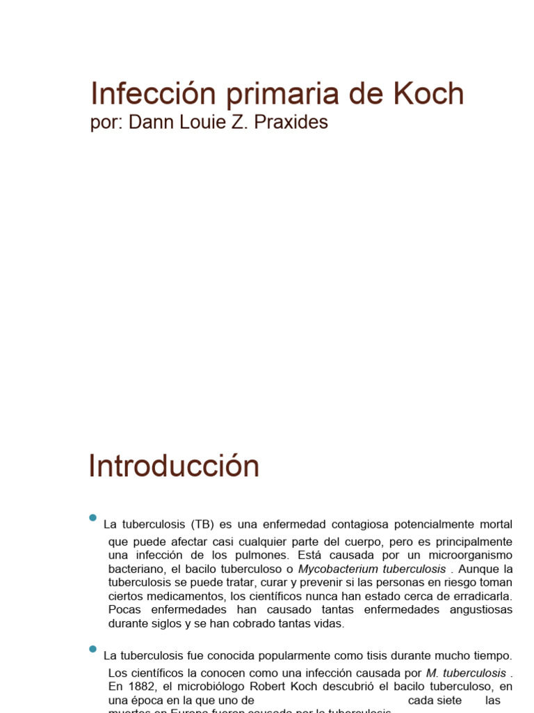 Infección Primaria de Koch | PDF | Pulmón | Tuberculosis