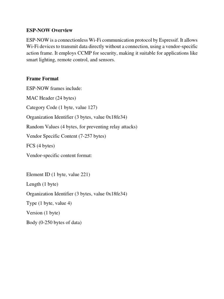 ESP-NOW Overview | PDF | Encryption | Cryptography