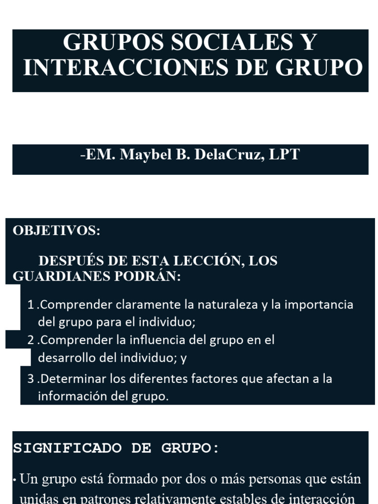 Grupos Sociales e Interacciones Grupales | Descargar gratis PDF | Grupo ...