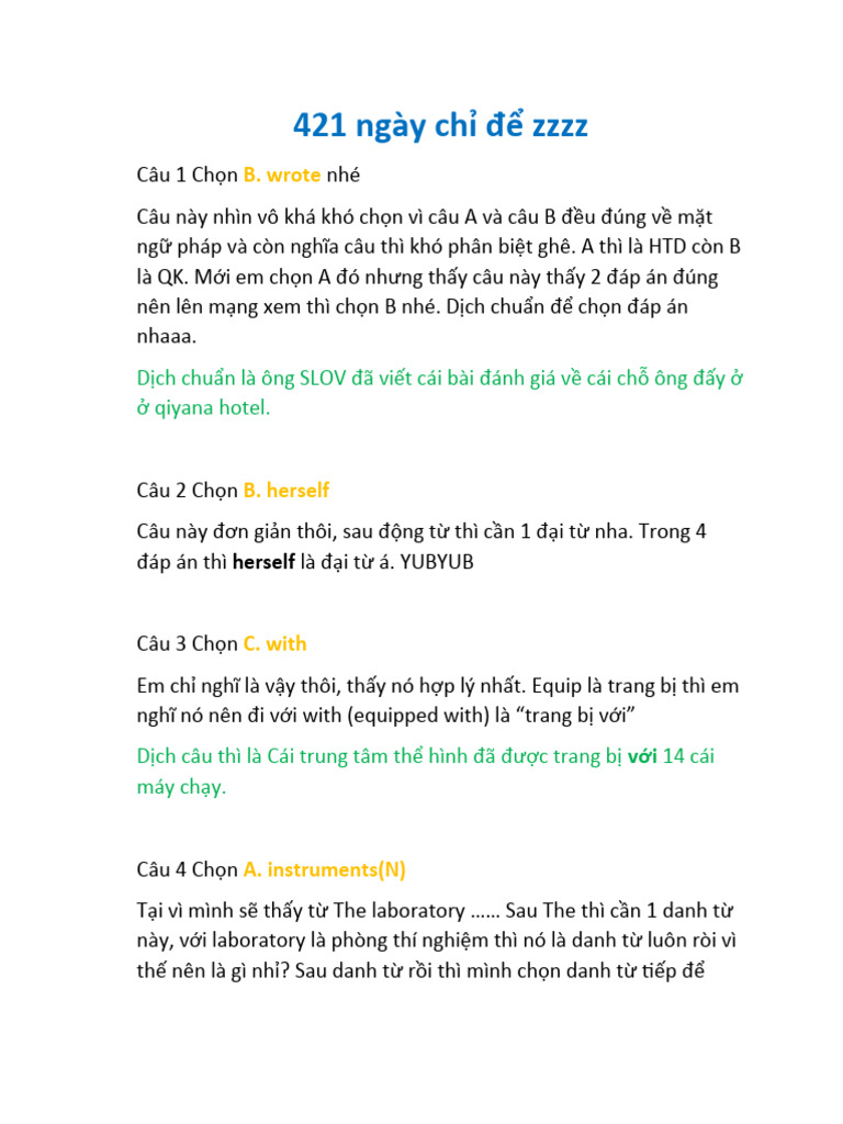 421 ngày chỉ để zzzz | PDF