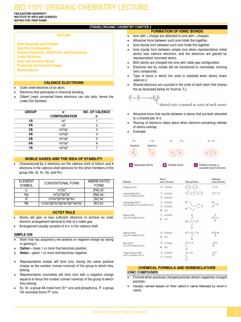 (Trans) Organic Lecture Chapter 2 | PDF | Ion | Chemical Bond