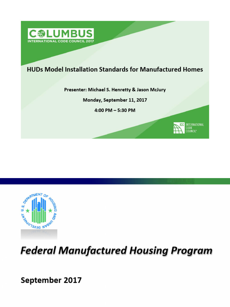 HUDs Model Installation Standards For Manufactured Homes | PDF ...