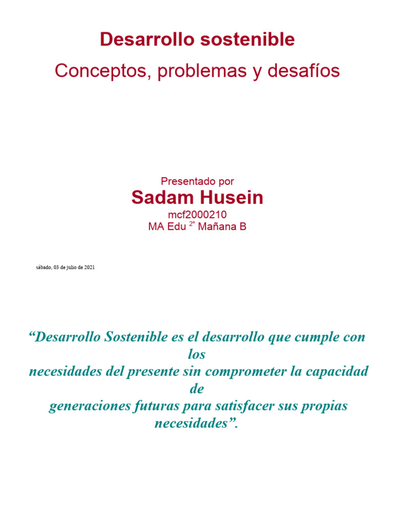 Desarrollo Sostenible Conceptos Cuestiones Desafíos Y Prioridades De