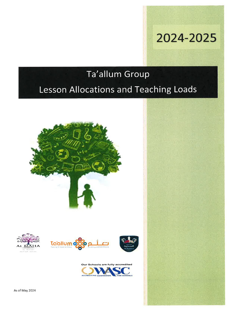 Lesson Allocation - 2024-2025 (As of June 2024) | PDF