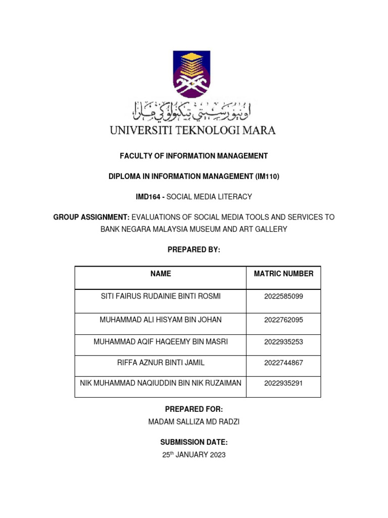 Group Assignment Imd164 Pdf Social Media Popular Culture Media