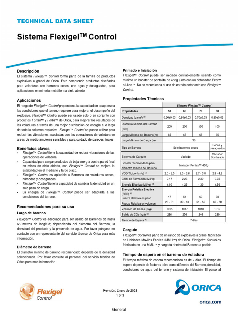 TDS Flexigel Control - Chile | PDF | Naturaleza | Cantidades fisicas