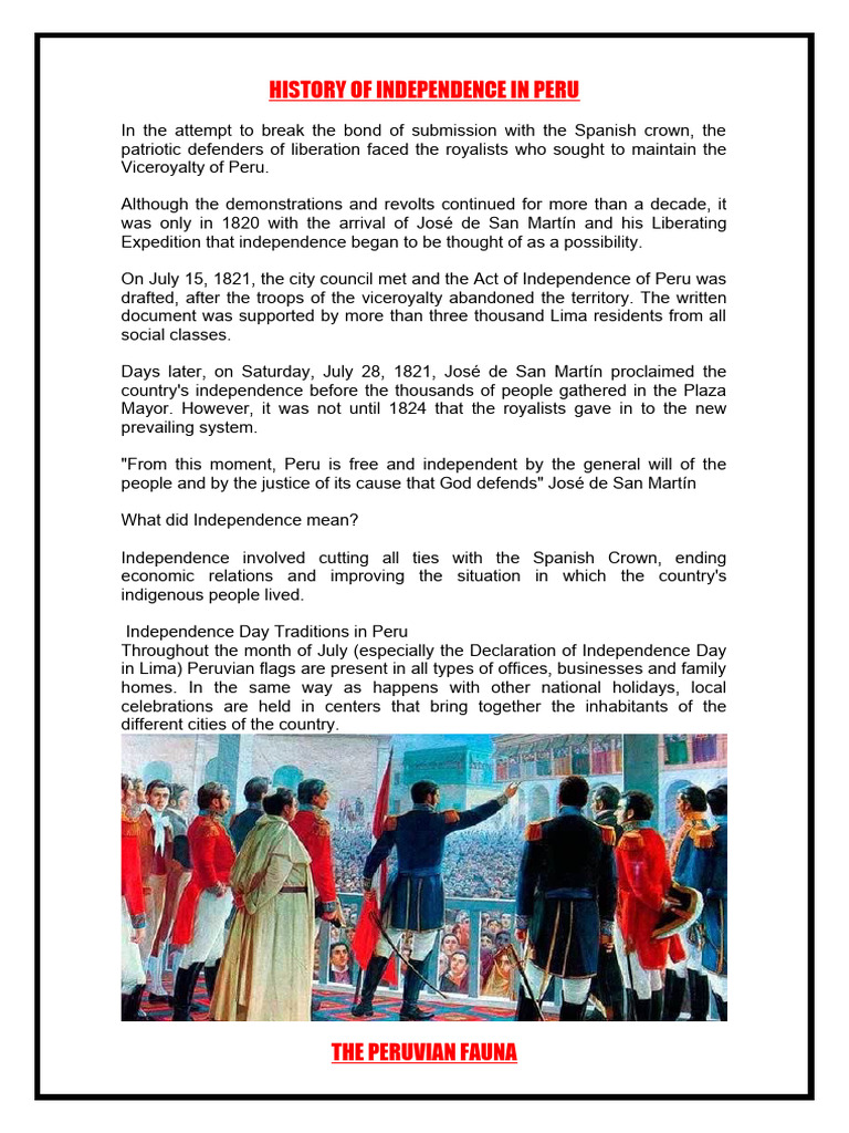 History of Independence in Peru | PDF | Peru | Organisms