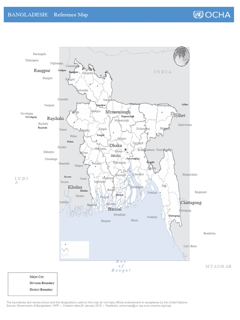 BGD - Reference Map - 190124 | PDF | Bangladesh