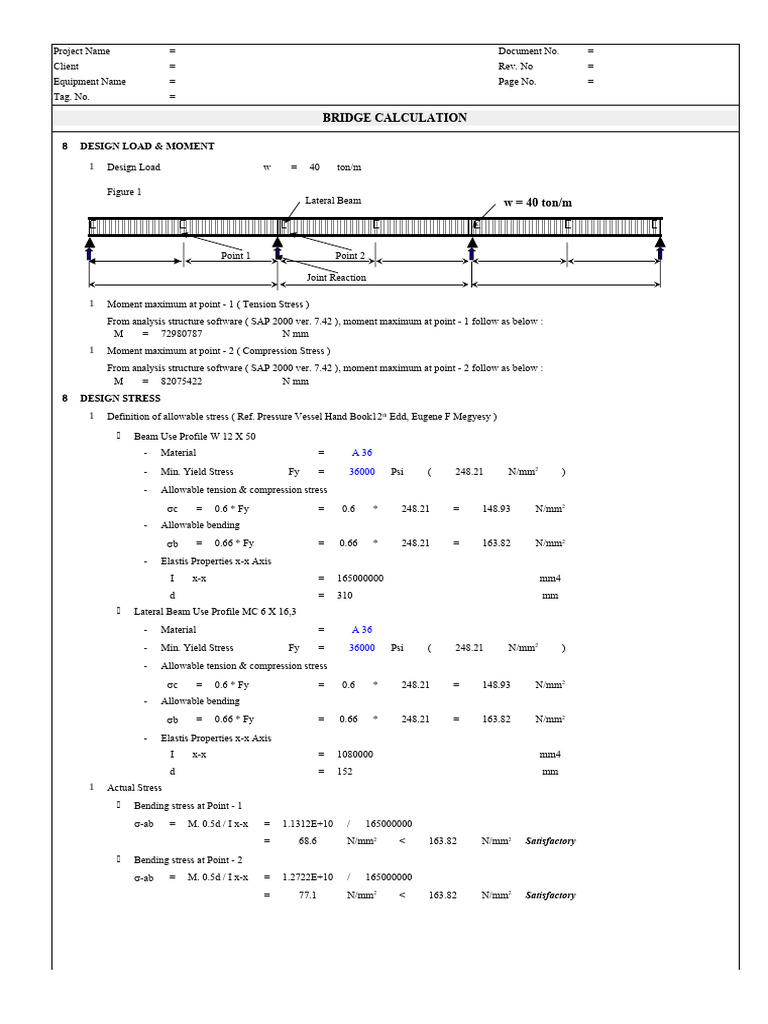 Bridge Structure | PDF | Bending | Stress (Mechanics)