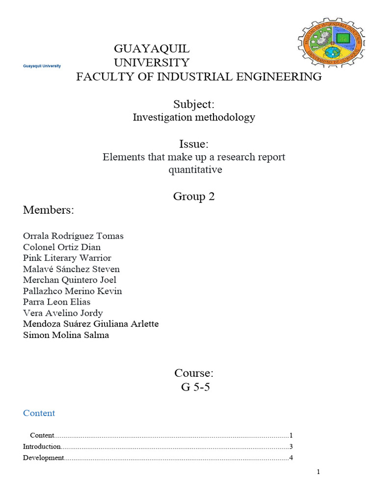 Research Report Elements: Quantitative Methodology | PDF | Statistics ...