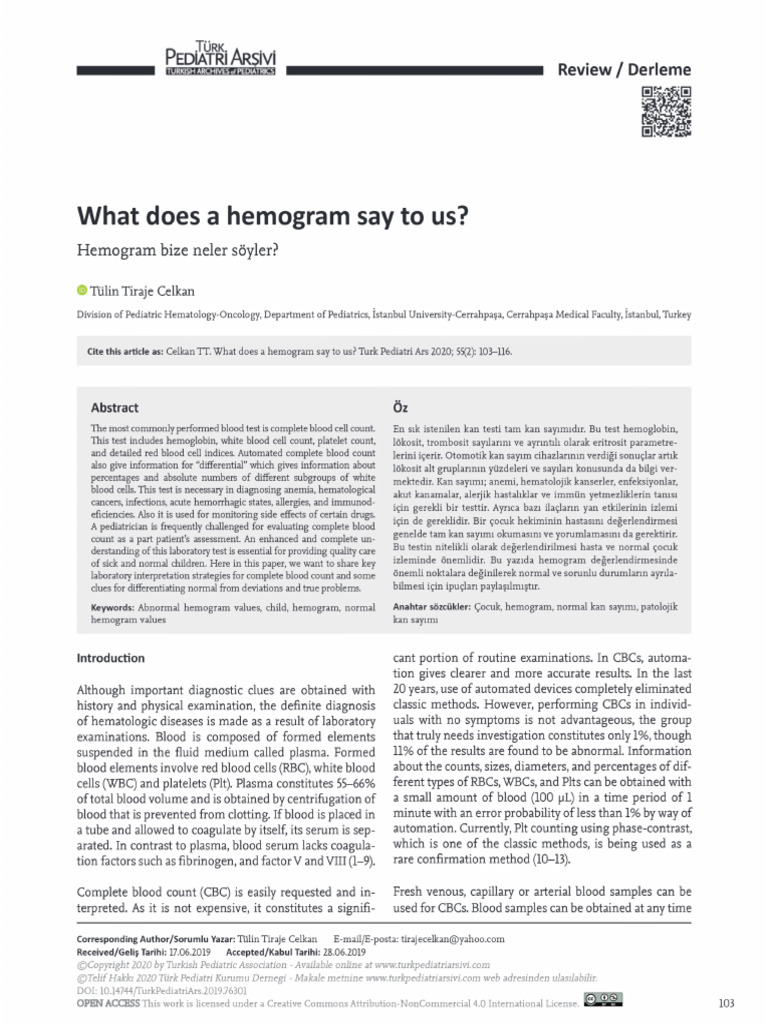What Does Hemogram Say Us | PDF