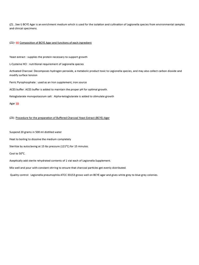 Buffered Charcoal Yeast Extract (BCYE) Agar | PDF | Cooking, Food ...