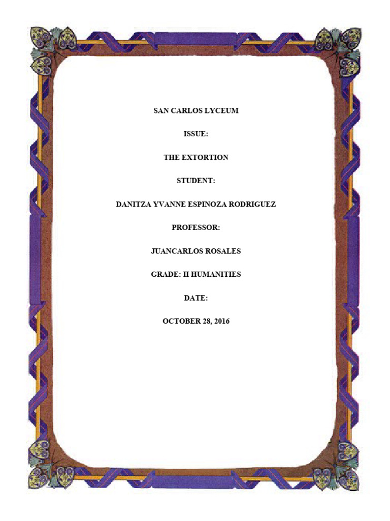 Report On Extortion | PDF | Honduras | Organized Crime