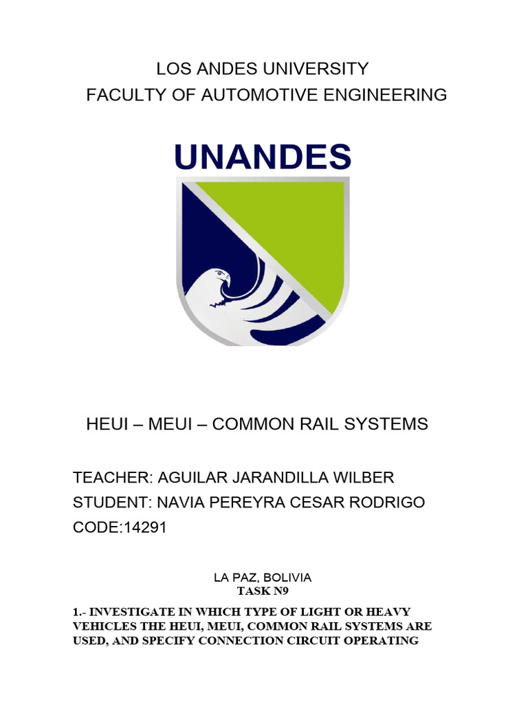 Task 9 Diesel Engines - Meui Systems - Heui - Common Rail | PDF | Fuel ...