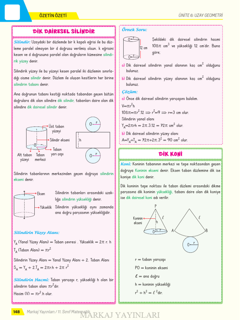 Markaj Yayinlari: Dik Dairesel Silindir | PDF