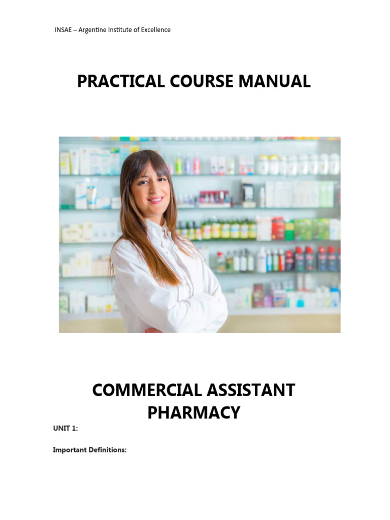 Practical Manual For The INSAE Pharmacy Assistant Course | PDF ...