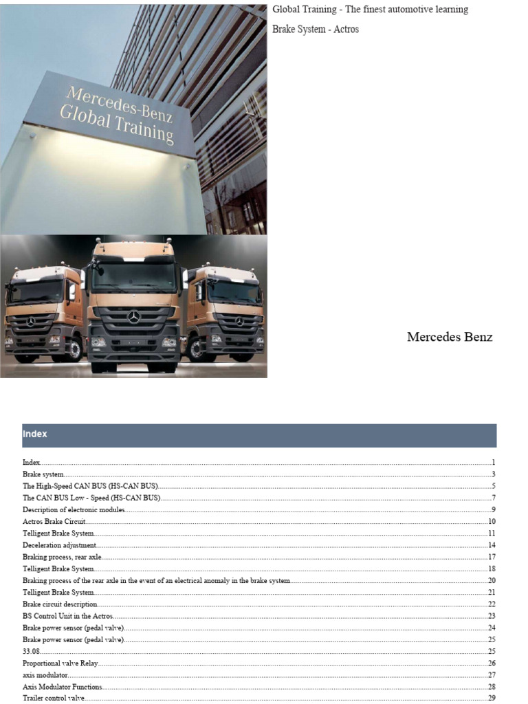 Actros Brake System | PDF | Brake | Anti Lock Braking System