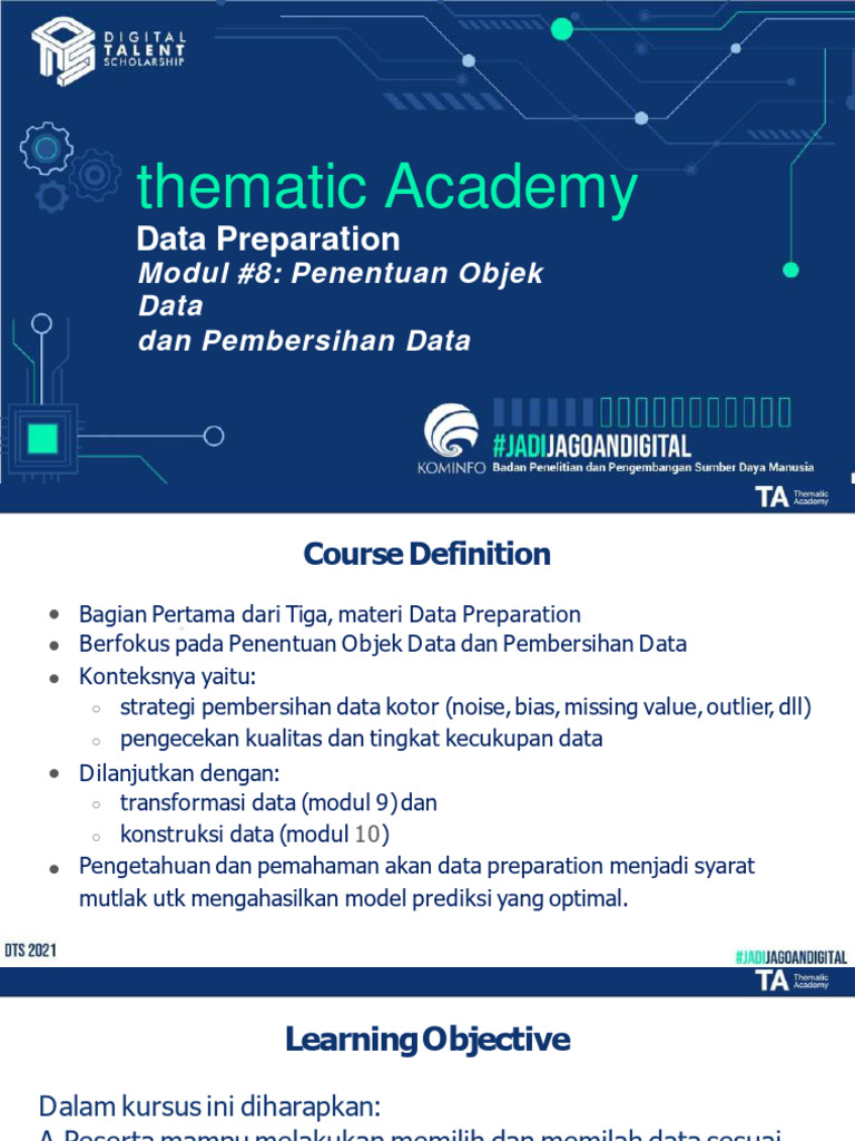 Modul-8-Penentuan Objek Dan Pembersihan Data-Template Bahan Ajar TA DTS 2021-IMW | PDF | Komputer