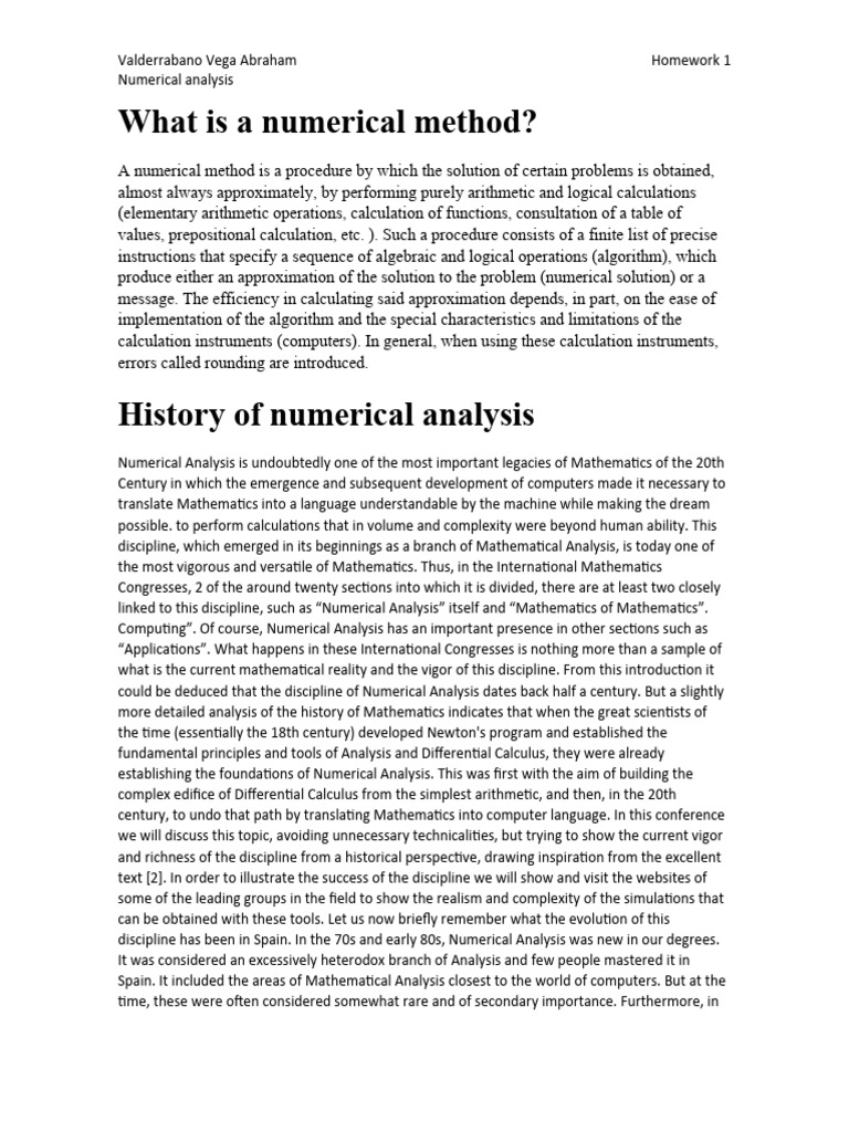 History of Numerical Analysis | PDF | Numerical Analysis | Mathematical ...