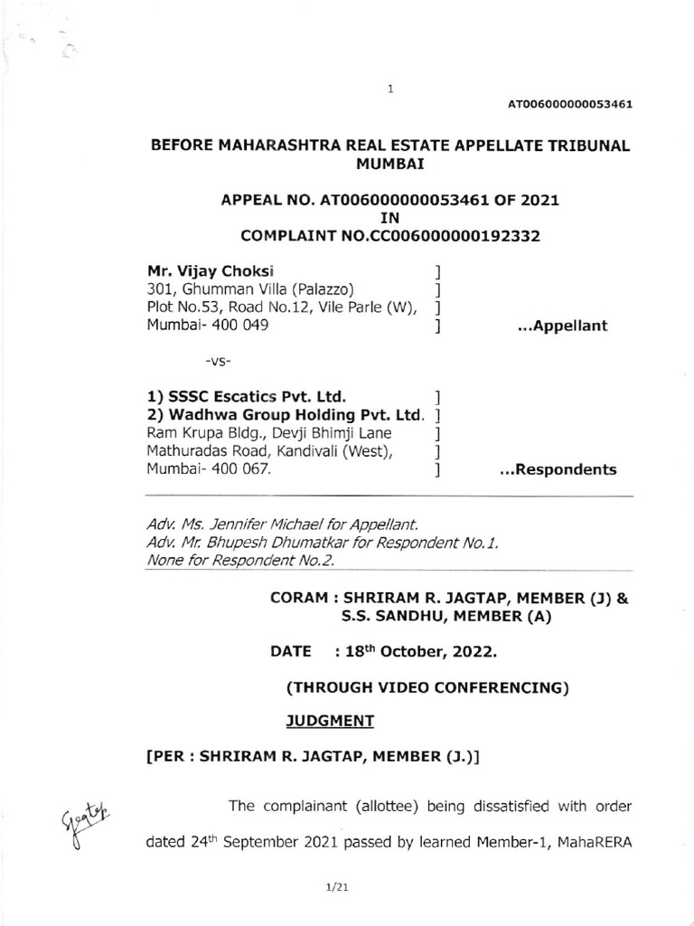 MAHA RERA Case | PDF | Common Law | Judiciaries