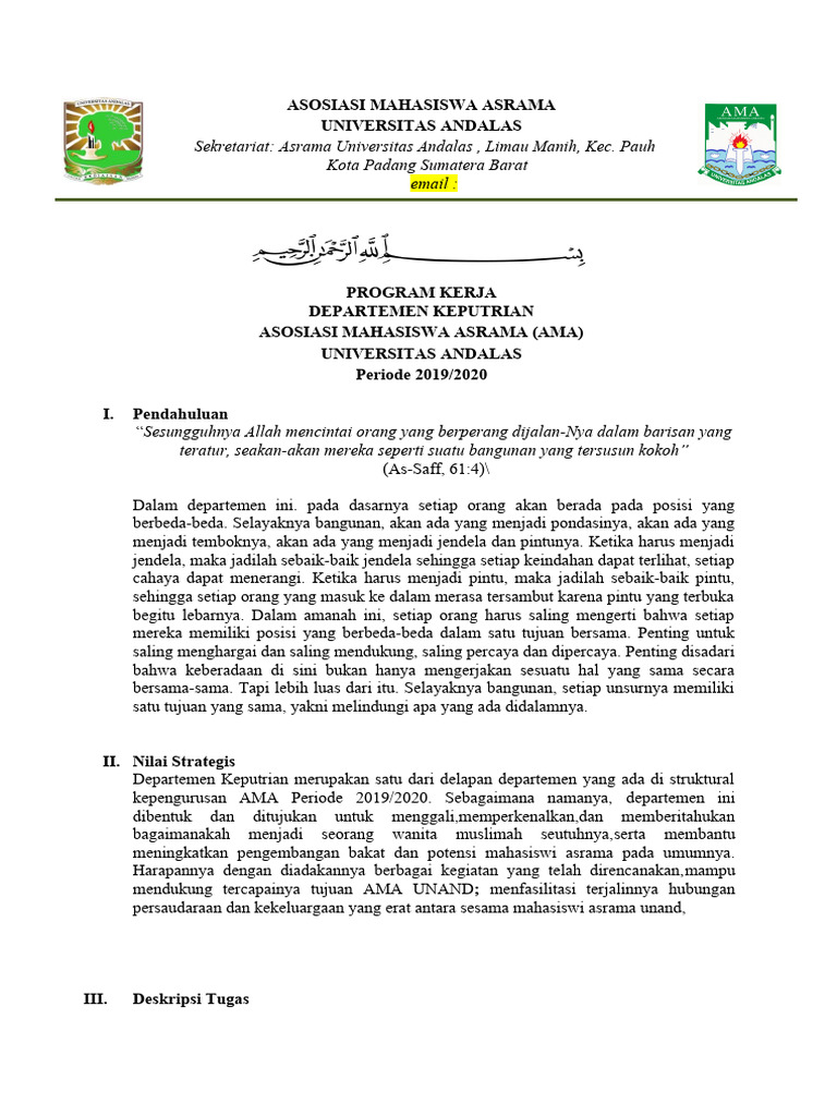 2019-Adm Proker Keputrian FIX | PDF
