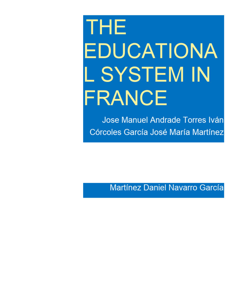 French Educational System | PDF | Schools | Teachers