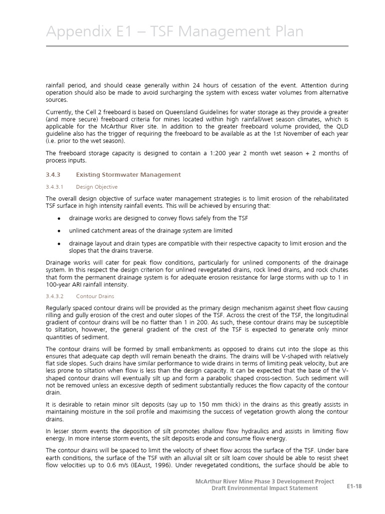 Appendix E1 Tailings Storage Facility TSF Management Plan 20 | PDF ...
