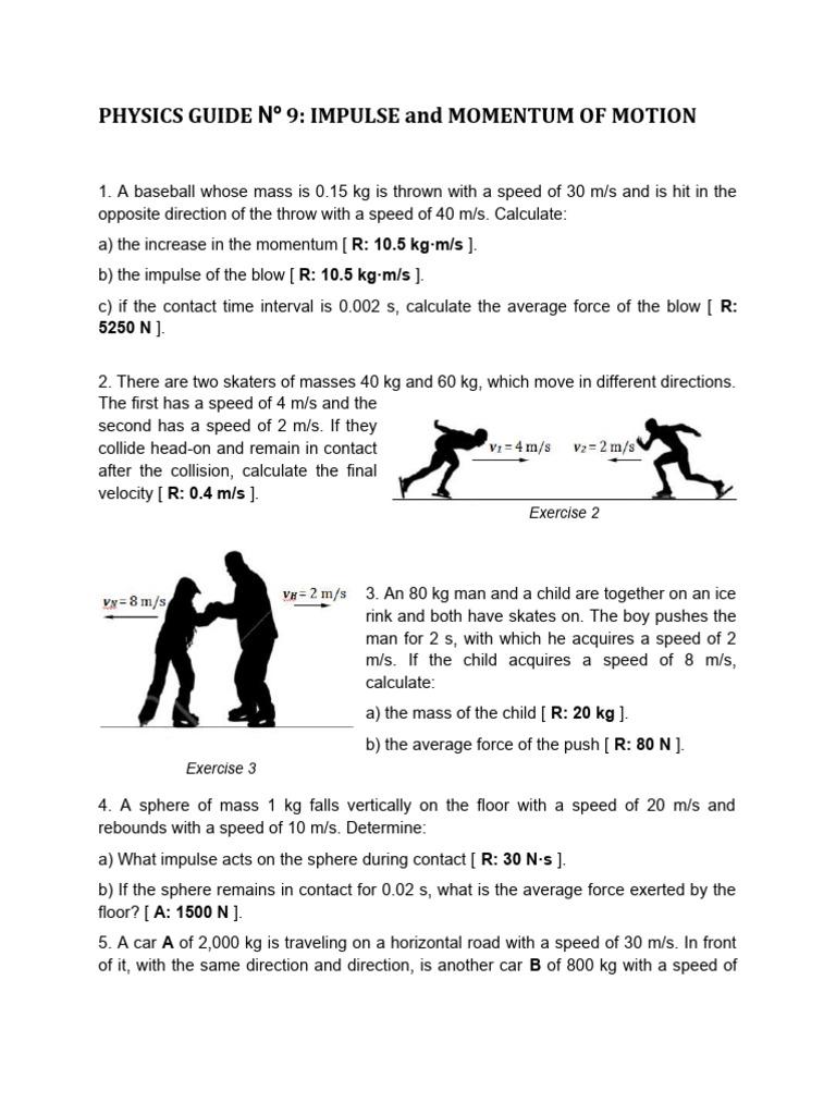 PHYSICS GUIDE #9 - Impulse and Momentum of Movement | PDF | Momentum ...