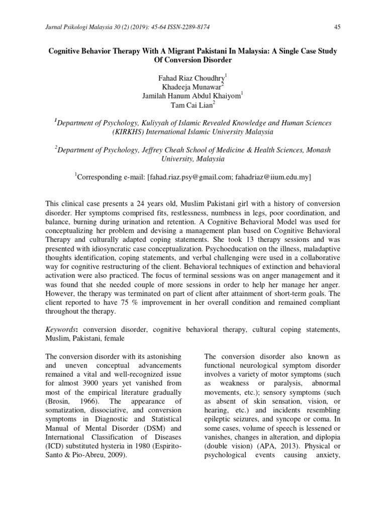 Psychology Form | PDF | Mental Disorder | Cognitive Behavioral Therapy