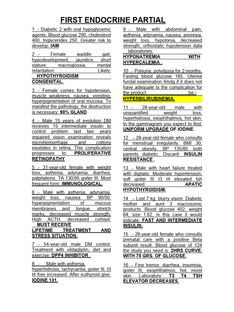 Endocrine Disorders Case Studies | PDF | Diabetes | Hyperglycemia