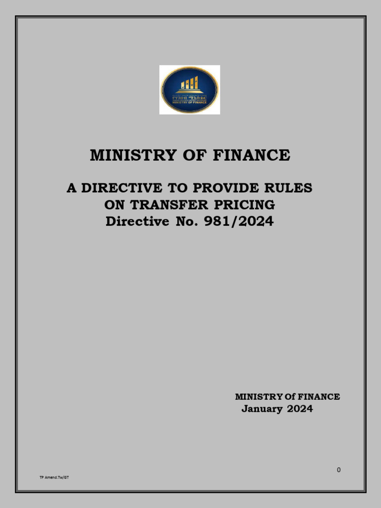 981 Directive To Provide Rules On Transfer Pricing No 981 2024 | PDF ...
