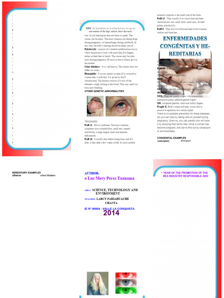 Triptych Congenital and Hereditary Diseases1 | PDF | Genetic Disorder | Diseases And Disorders