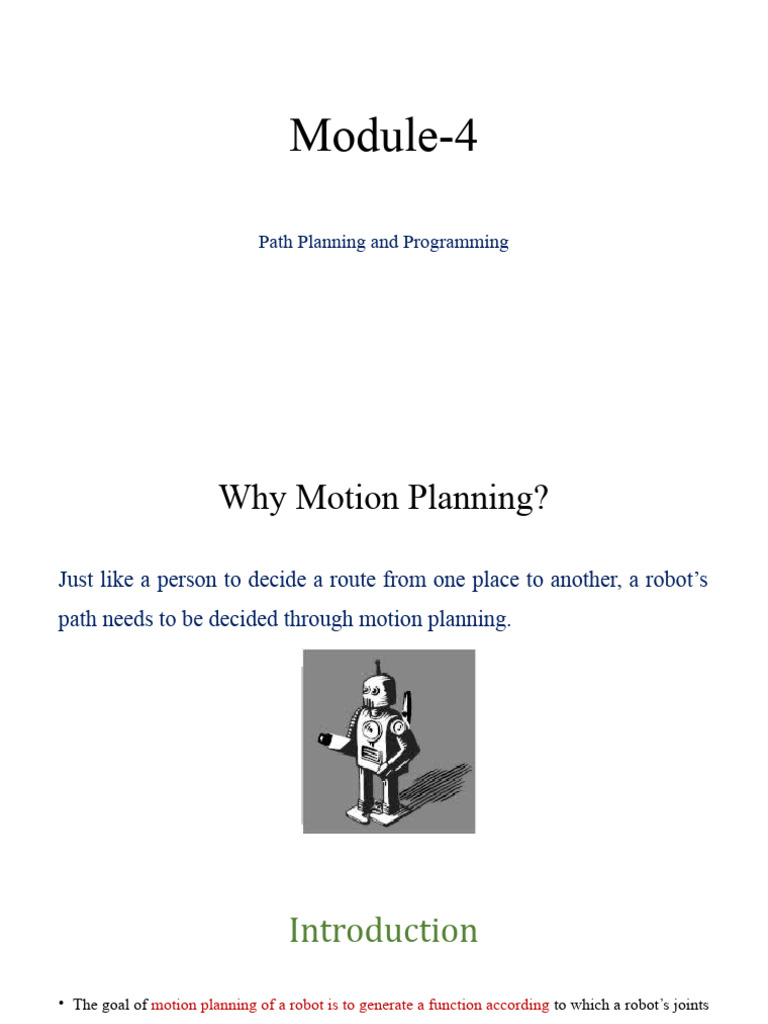 M4 - Path Planning | Download Free PDF | Robot | Robotics