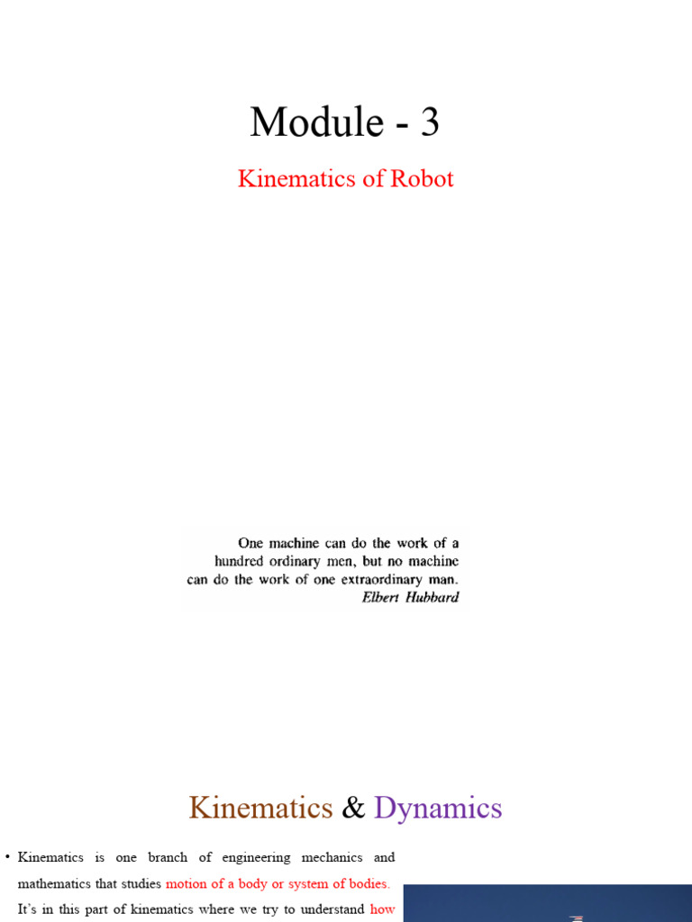 M3- kinematics of robots | PDF | Kinematics | Mechanics M3- kinematics of robots | PDF | Kinematics | Mechanics