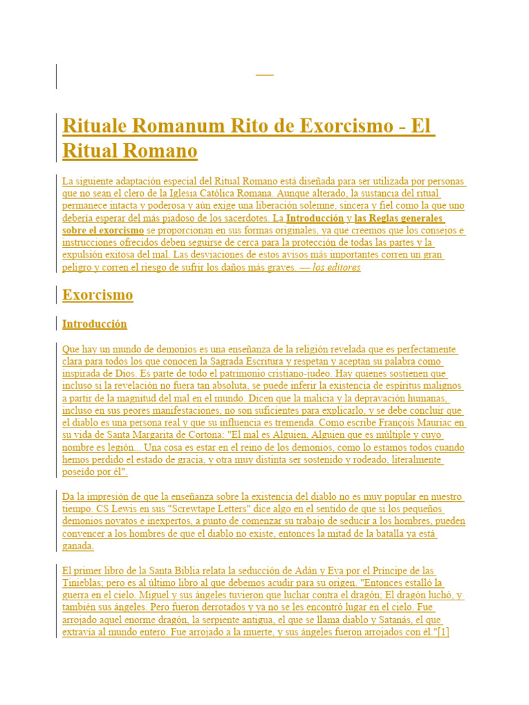 Rito de Exorcismo Rituale Romanum | PDF | Demonios | Exorcismo