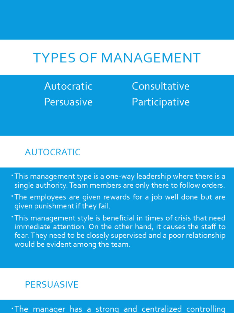 Types of Management | PDF | Leadership | Psychology
