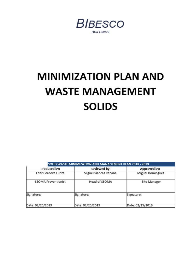 Solid Waste Minimization and Management Plan - LAS PALMAS | PDF | Waste | Waste Management