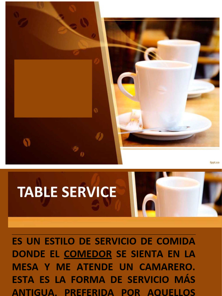 Tipos de Servicio de Mesa | PDF | Restaurantes | Camareros
