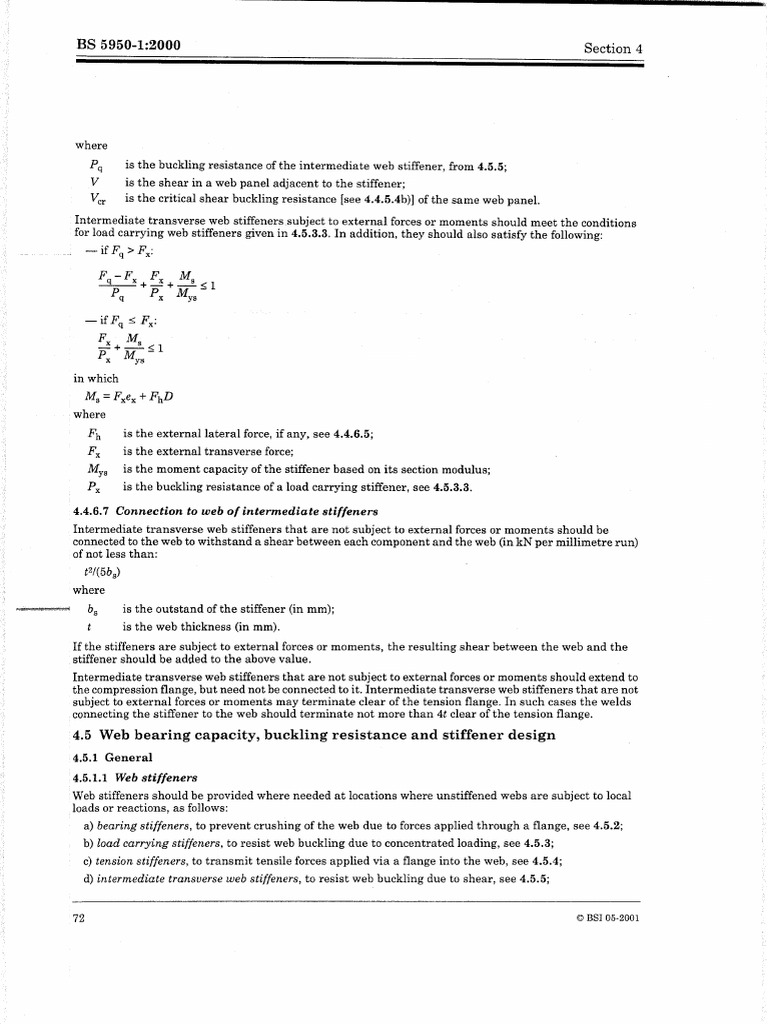 BS 5950-1-2000 Structural Use of Steelwork - Part80 | PDF